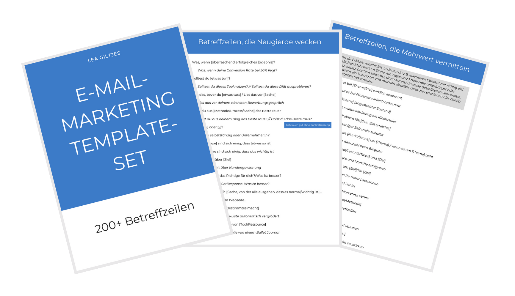 E-Mail-Marketing Templates: Betreffzeilen und E-Mails - Lea Giltjes